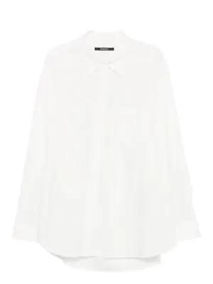 SONGZIO Asymmetric Draped Shirt - White