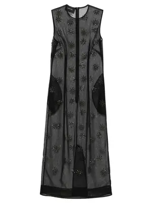 Simone Rocha Crystal Embellished Midi Dress - Black