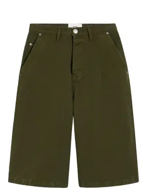 Ami Wide-leg Bermuda Shorts - Green