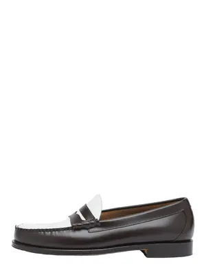 G.H. BASS & CO. Larson Penny Loafer - Dark Brown/white Leather
