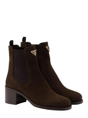 Prada Suede Booties - Brown