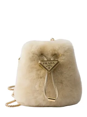 Prada Prada Sheepskin Mini Pouch Ecru