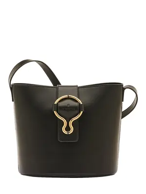 Il Bisonte Consuelo Leather Bucket Bag - Black