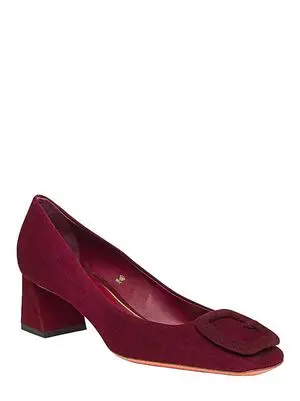 Santoni Suede Pumps - Burgundy