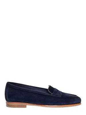Santoni Carla Suede Loafer - Navy