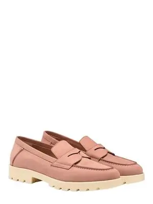 Santoni Nubuck Lugsole Loafer - Pink