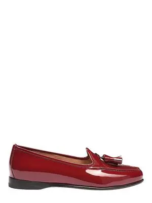 Santoni Andrea Patent Tassel Loafer - Red Patent
