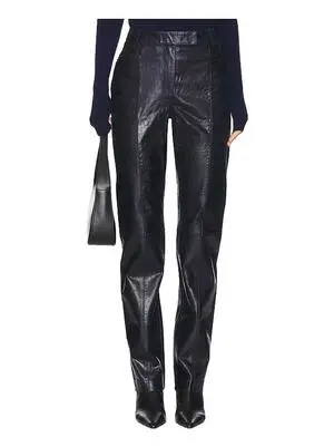 Remain Birger Christensen Slim Leather Suiting Pants - Dark Sapphire