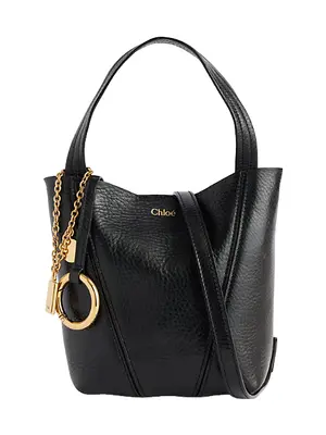 Chloé Spin Small Leather Tote Bag - Black