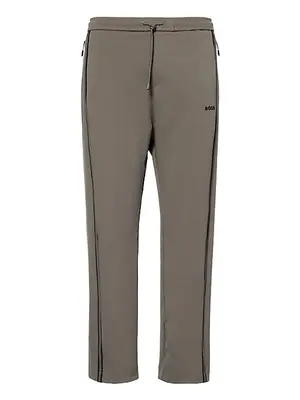 BOSS Athleisure Straight-leg Cotton-blend Stretch-jersey Jogging Bottoms - Light/pastel Grey