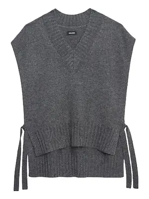Zadig&Voltaire Maddy Sleeveless Cashmere Jumper - Anthracite