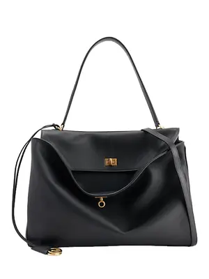 Balenciaga Rodeo Large Leather Top-handle Bag - Black