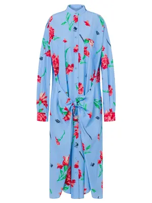 Moschino Floral-print Midi Dress - Blue