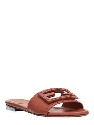 Fendi Signature Slide Sandal - Sienna/ Sienna Sienna