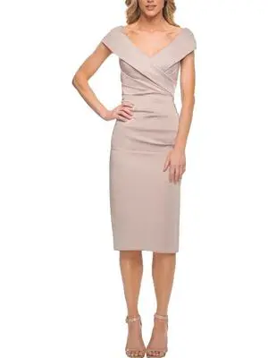 La Femme Pleated Jersey Dress - Frost Rose