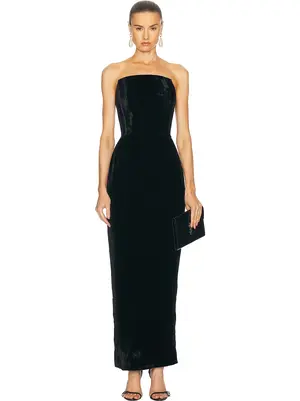 Lpa Emery Velvet Maxi Dress - Black