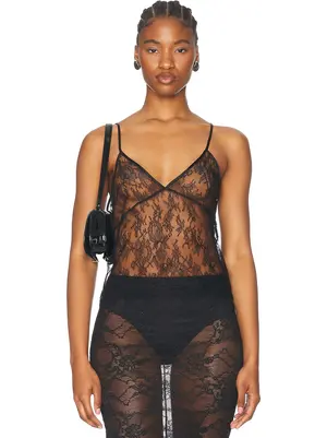 Kiki De Montparnasse All Over Lace Cami Top - Black