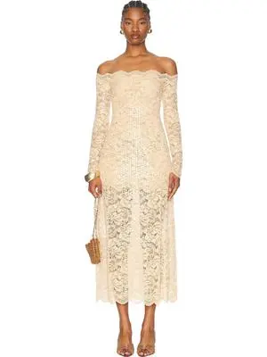 Rabanne Stretch Lace Maxi Dress - Raffia