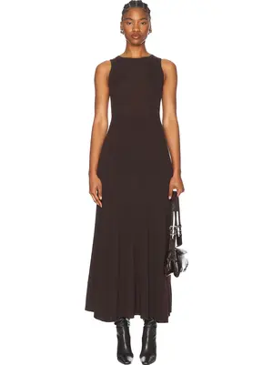 Alexander McQueen Sleeveless Long Dress - Brown