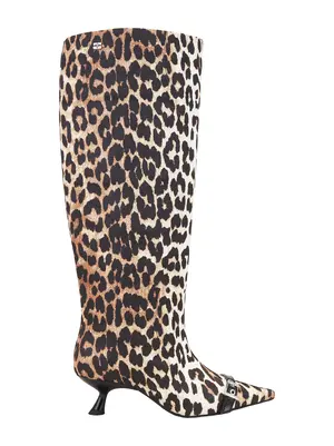 GANNI Slouchy Boots - Leopard