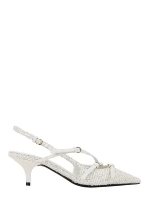 Miu Miu Slingback Kitten Heels - Bianco