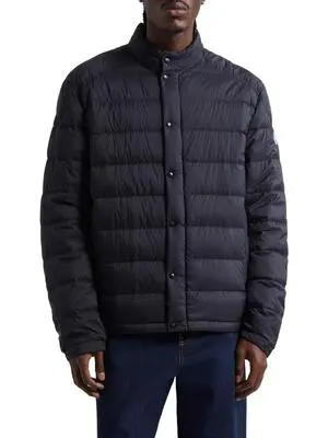 Moncler Channel-quilted Down Jacket - Obsidian Blue/obsidian Blue
