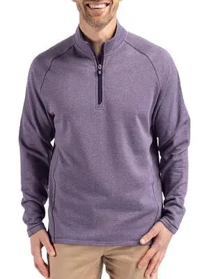 Cutter & Buck Peshastin Fleece Half Zip Pullover - College Purple Heather