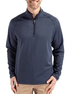 Cutter & Buck Peshastin Fleece Half Zip Pullover - Navy Blue Heather