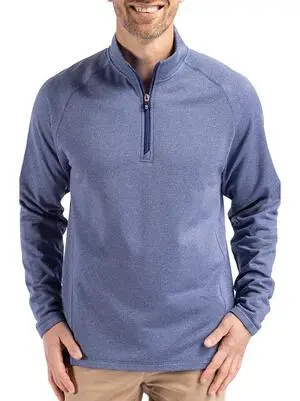 Cutter & Buck Peshastin Fleece Half Zip Pullover - Tour Blue Heather