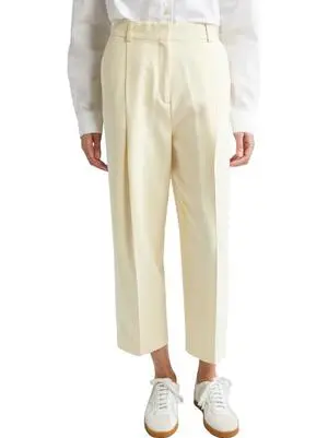 TOTEME Pleat Front Straight Leg Trousers - Butter