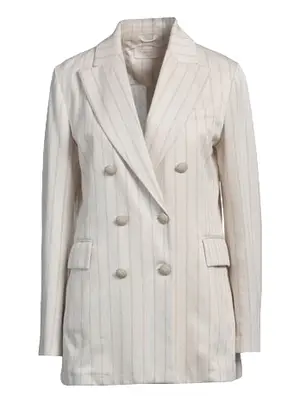 CIRCOLO 1901 CIRCOLO 1901 Ivory Linen-Cotton Blazer White