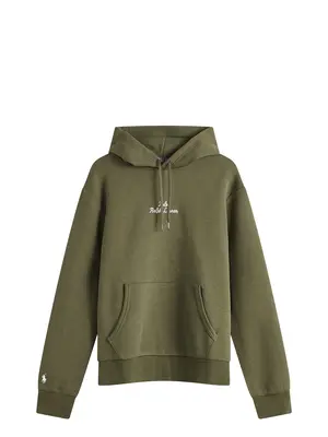 Polo Ralph Lauren Double Knit Embroidered Script Logo Hoodie - Alpine Heather