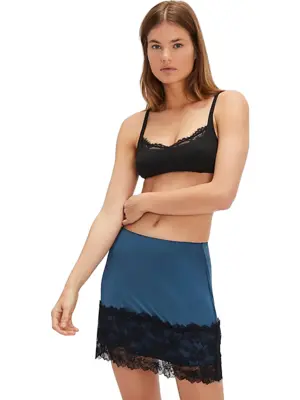 Free People Intimately Party Crashers Half Slip Black Combo