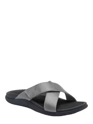 ABEO Laguna Slides - Silver Leather - Regular