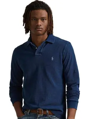 Ralph Lauren Custom Slim Fit Indigo Mesh Polo Shirt - Dark Indigo