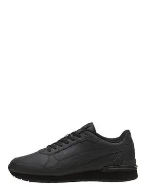 PUMA St Runner V4 Leather Sneakers - Black- White
