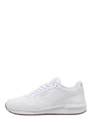 PUMA St Runner V4 Leather Sneakers - White-glacial Gray-gum