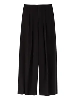 Alice + Olivia Eloise Wide-leg Satin Trousers - Black