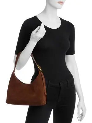Madewell Puff Suede Shoulder Bag Soft Mahogany