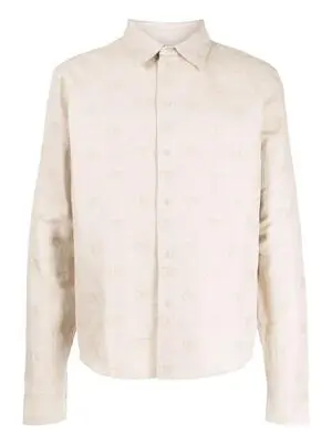 OFF-WHITE Logo-jacquard Cotton-linen Shirt