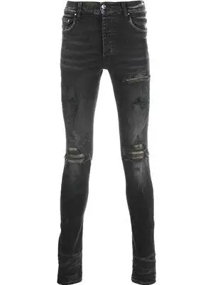 Amiri Leather Camo Mx1 Jeans - Aged Black