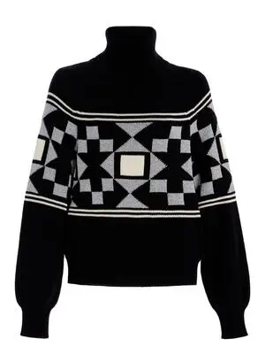 HIGH SPORT Lara Fair Isle Cotton-Blend Turtleneck Sweater