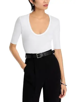 Fabiana Filippi Scoop Neck Tee - White