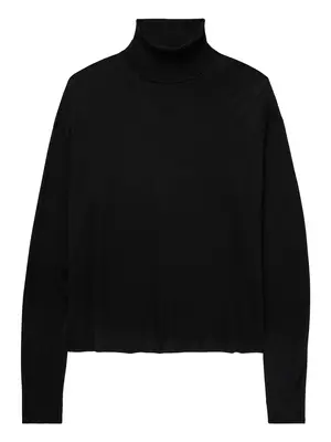 THE ROW Mavel Wool Rollneck Sweater - Black