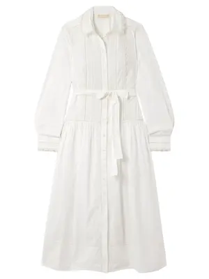 Ulla Johnson Ariane Belted Cotton-poplin Midi Dress - White