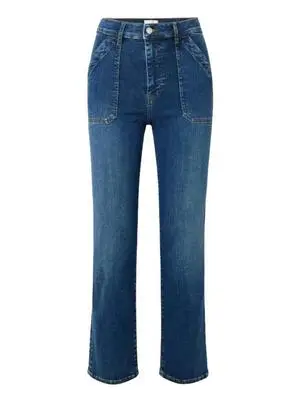 FRAME FRAME The Utility Organic High-Rise Straight-Leg Jeans Blue