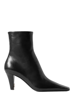 Saint Laurent Jill Embellished Leather Ankle Boots - Black