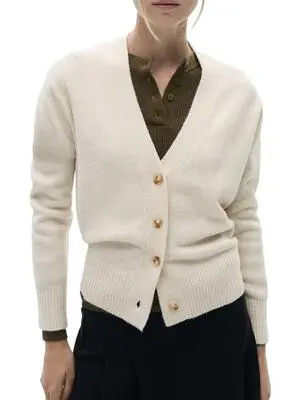 Mango Marina V-neck Cardigan - Sand