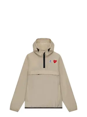 Play Comme Des Garcon X K-way Half-zip Packable Jacket - Tan