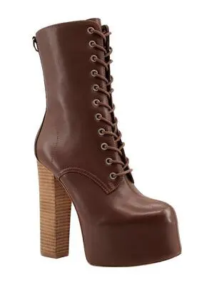 ZIGI Adara Lace-up Platform Boot - Beige
